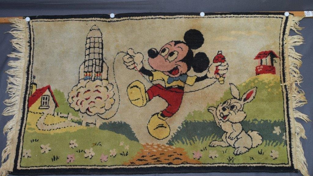 Vintage Walt Disney Tapestry Rug (Mickey Mouse)