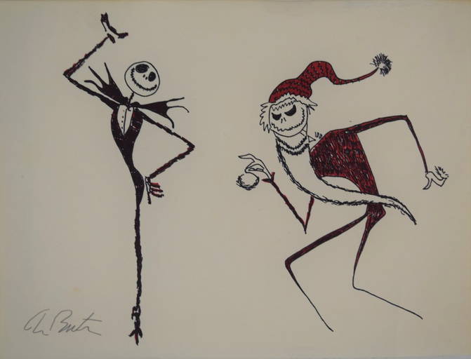 Tim Burton Ink On Paper (jack Skellington)