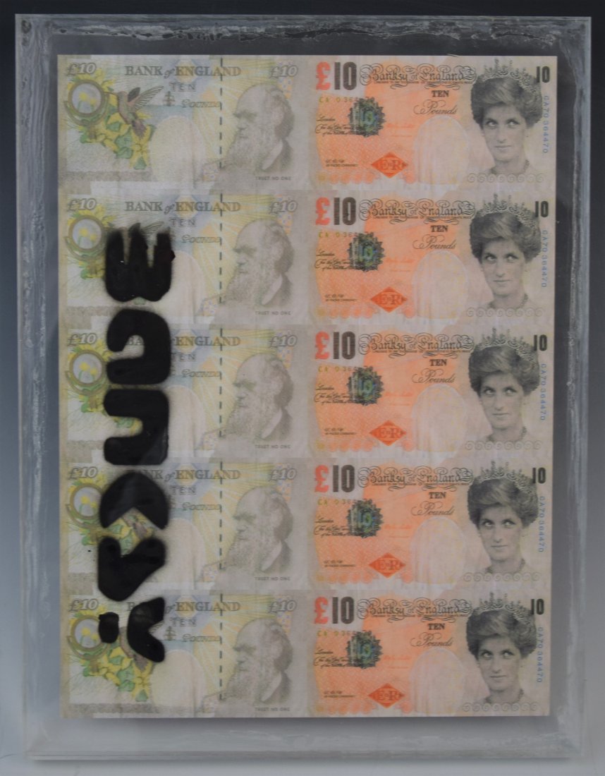 Banksy - Spray Paint Graffiti Tenner Note Sheet - Dec 08, 2019 | Black ...