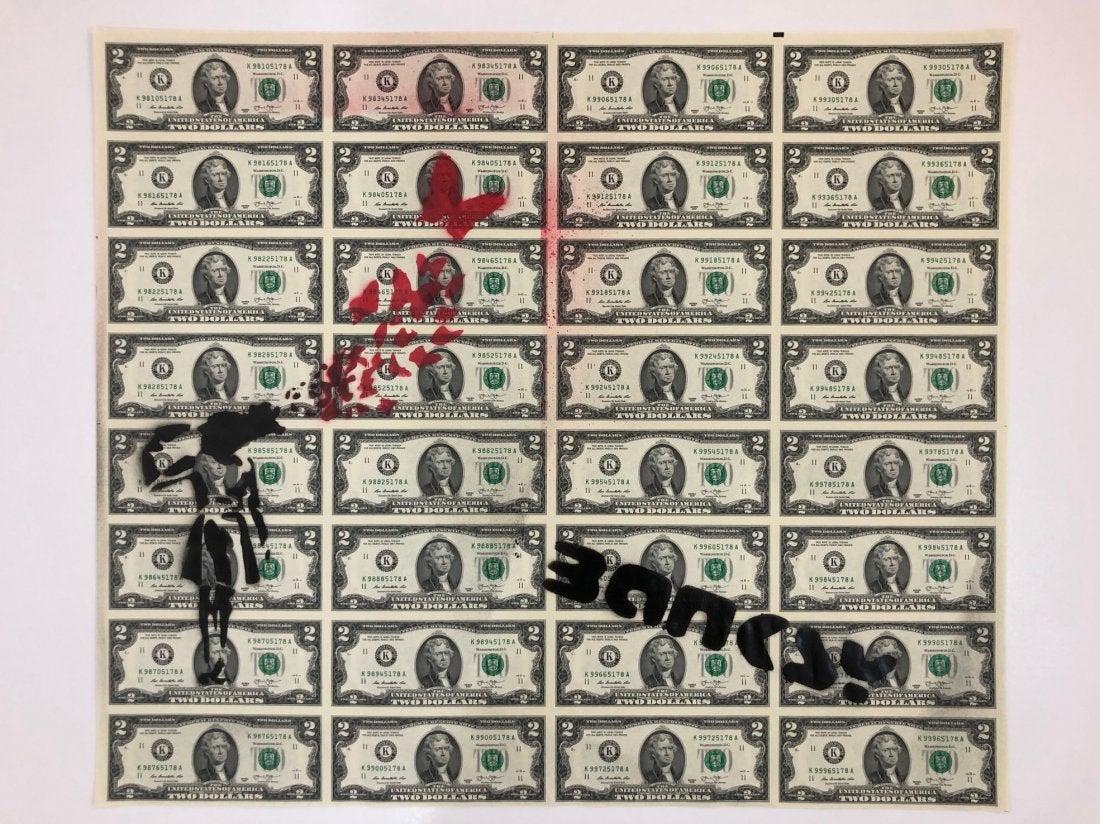 Banksy - Graffiti Rat Dollar Bill Currency Sheet - Sep 26, 2020 | Black ...
