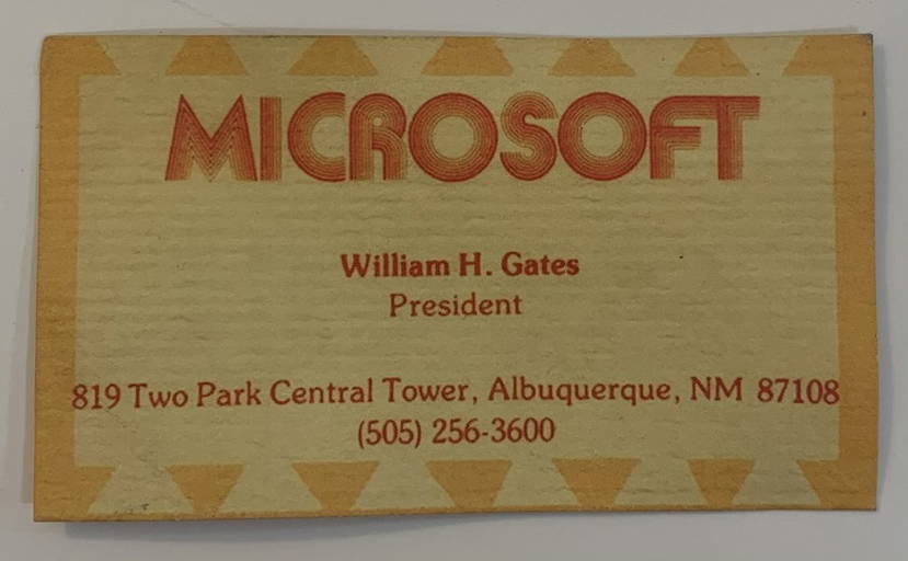 Bill Gates First Microsoft Business Card