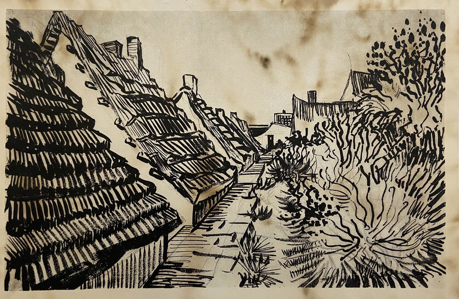 Vincent Van Gogh Dutch Landscape Engraving