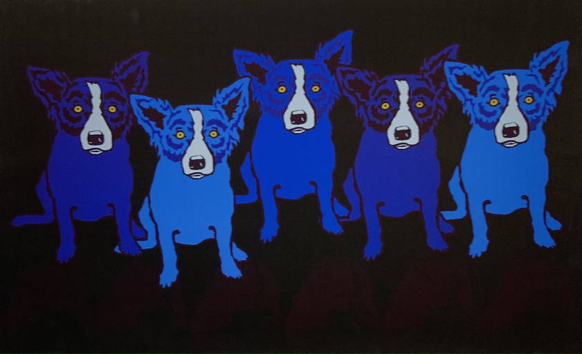 George Rodrigue Blue Dogs Print In Colors