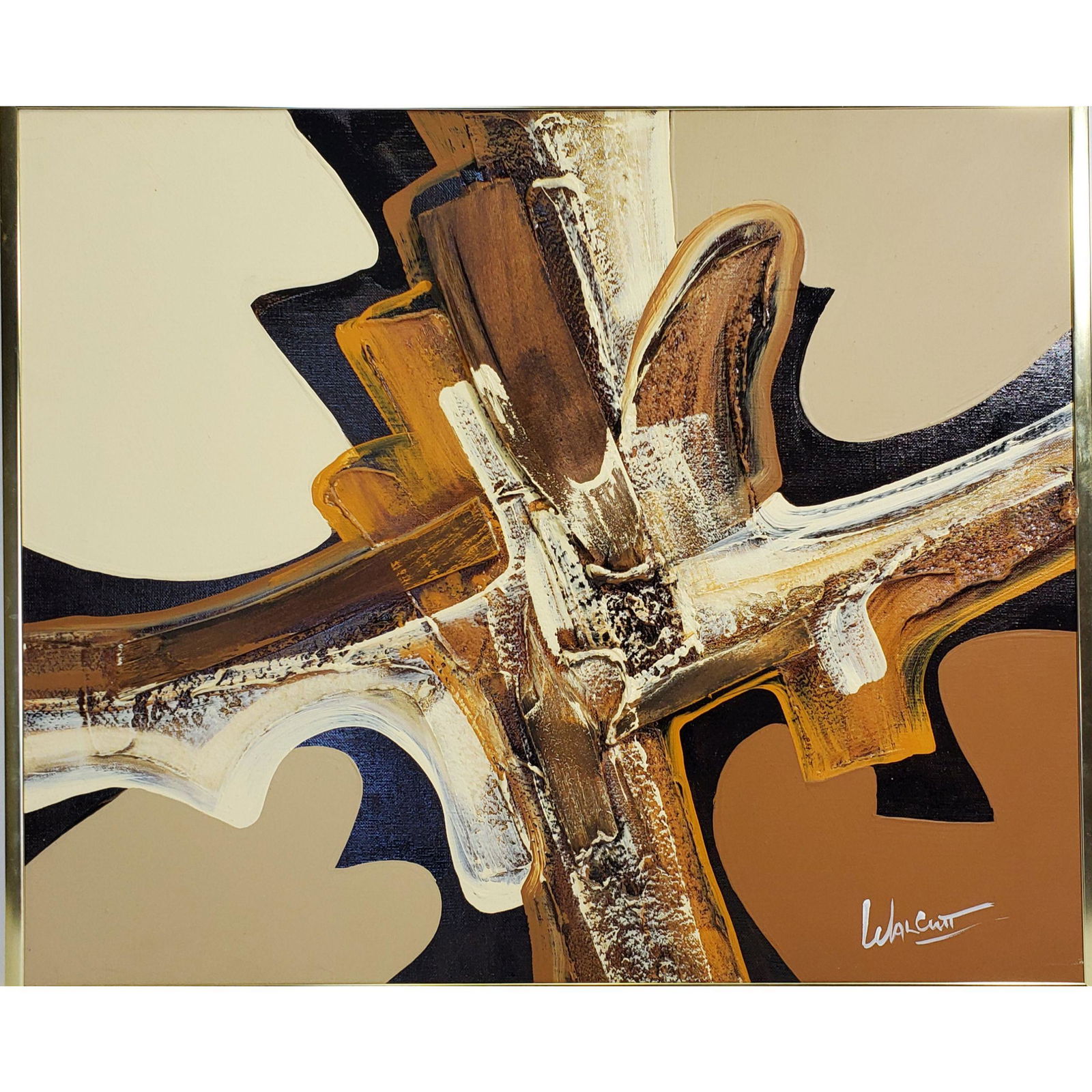 Frank Walcott Mid Century Mixed Media w/ wood Painting - Jan 04, 2020 ...