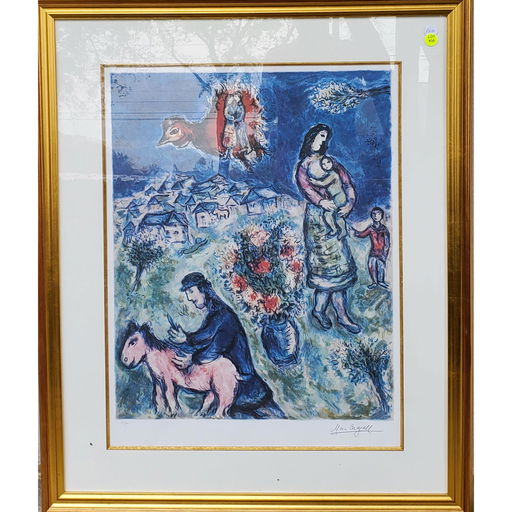 For Auction Marc Chagall Lithograph Sur Le Route De Village 261 500