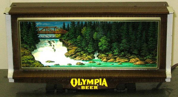 Vintage Olympia Beer Waterfall Motion Bar Sign