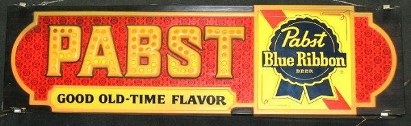 Vintage Pabst Blue Ribbon Light Up Beer Sign