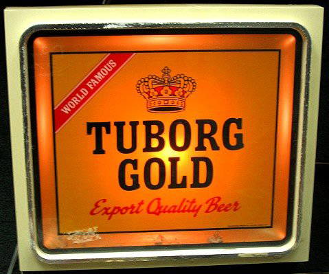 Vintage Tuborg Gold Export Beer Light Up Sign