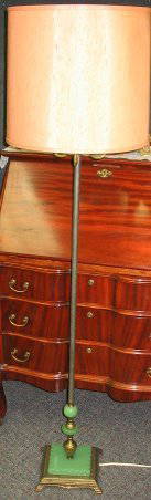 Antique Floor Lamp W Jadeite Green Base