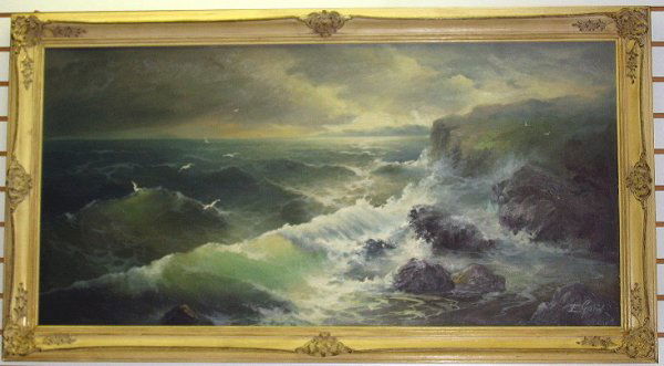 117: Large Eugene Garin Original Seascape Painting