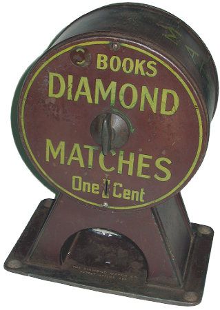 Old Diamond Match Book Dispenser Vending Machine!