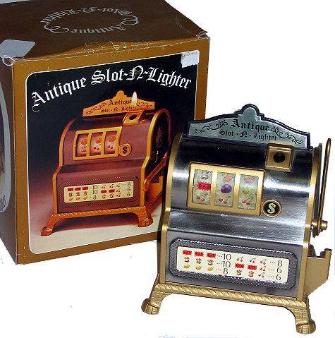 375: 70s "Antique" Slot Machine TableTop Lighter~Cigar
