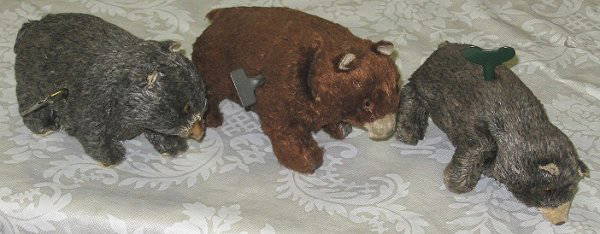 Three Old Wind Up Bears Toys~vintage Japan