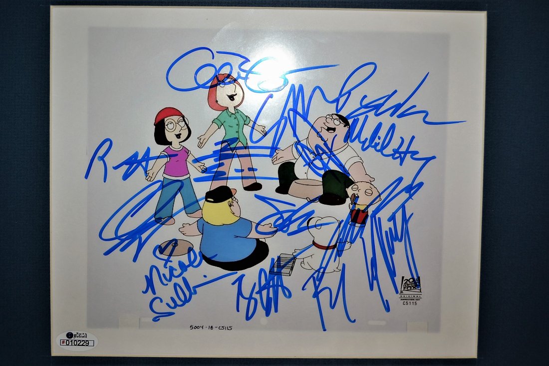Family Guy Autograph Cel. Family Guy Sign Cel Animation