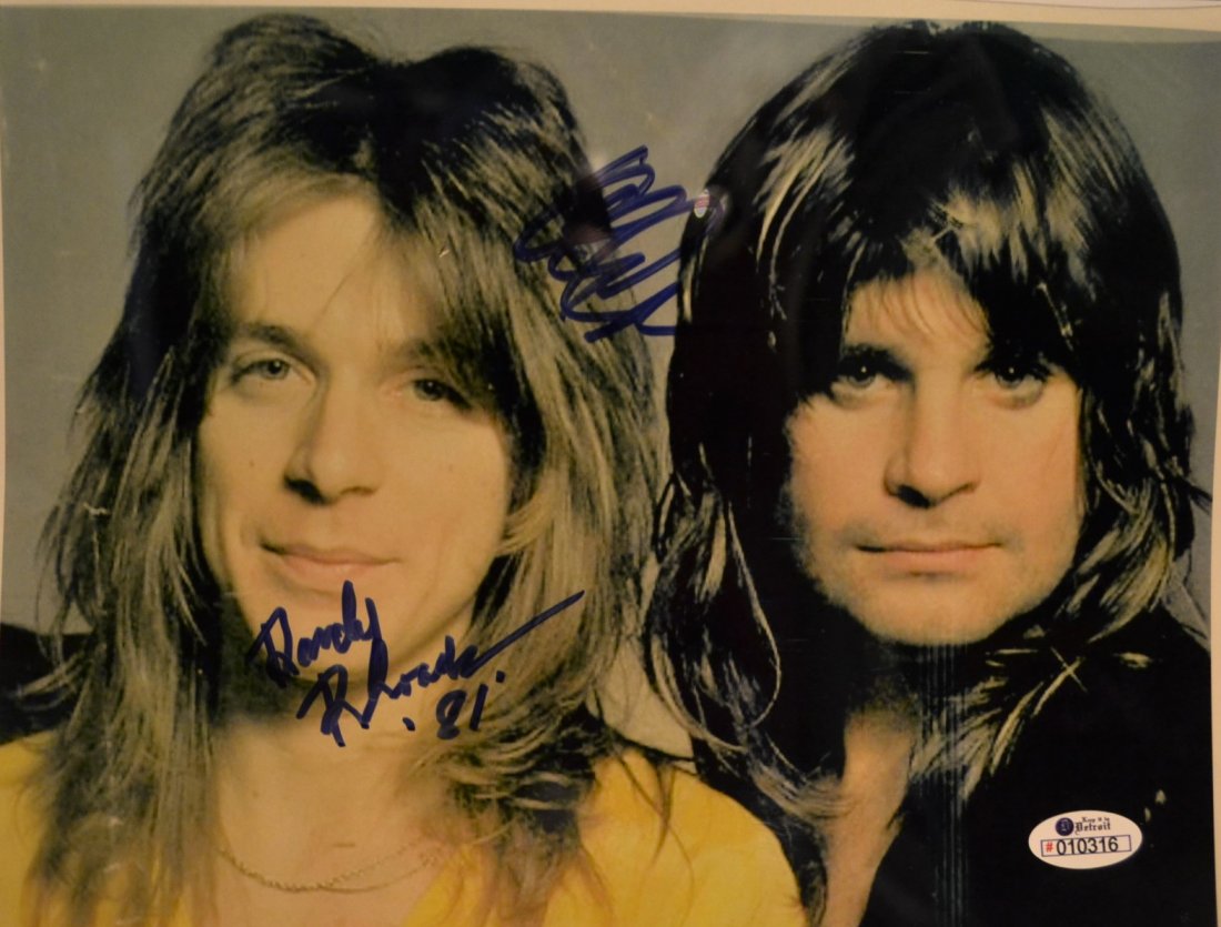 Ozzy and Randy Rhoads Sign Photo, Randy Rhoads Auto