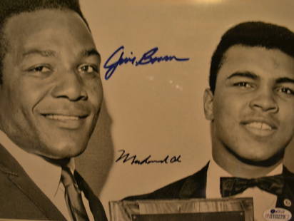 Jim Brown And Muhammad Ali Autograph Photo , Ali Sign