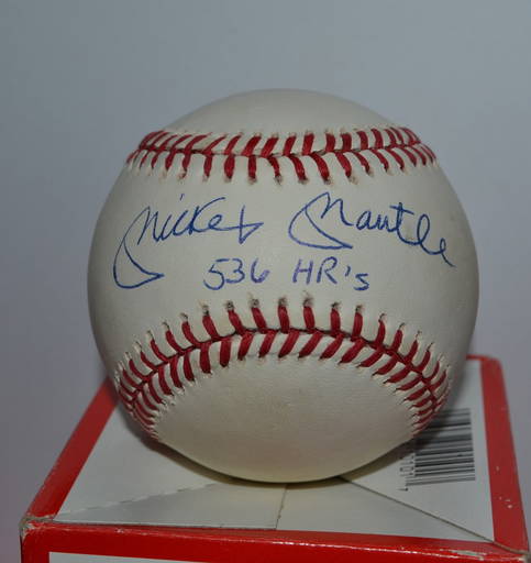 Mickey Mantle Signed Ball , Mickey Mantle Autograph 536