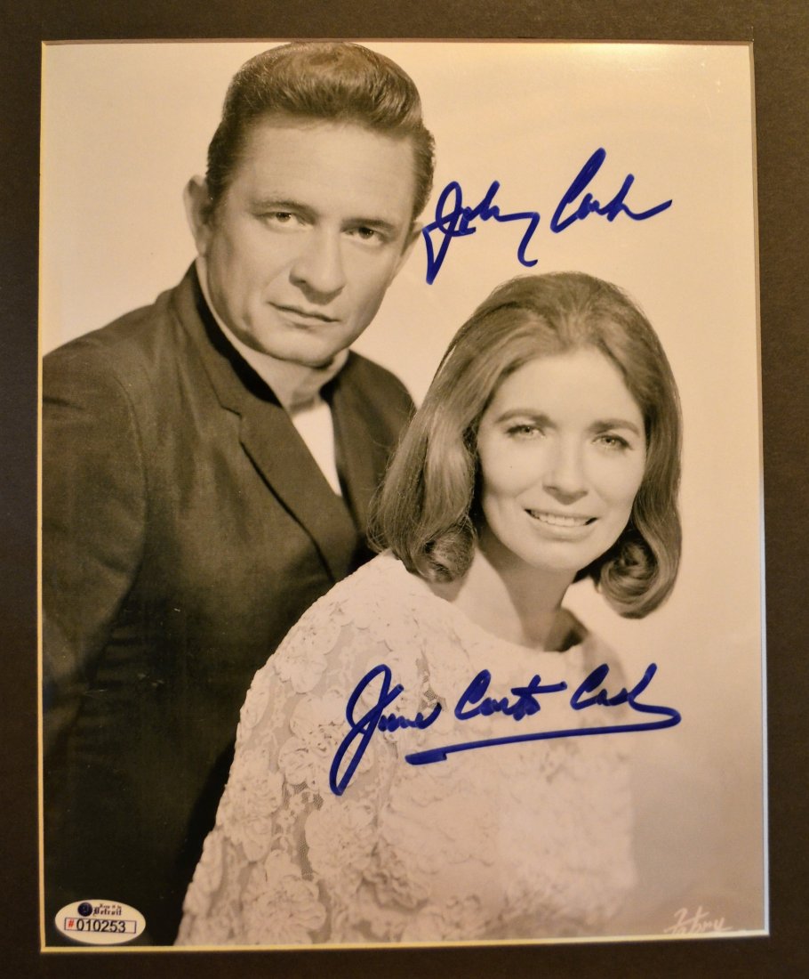 Johnny Cash June Carter Cash Autograph Photo , Cash sig