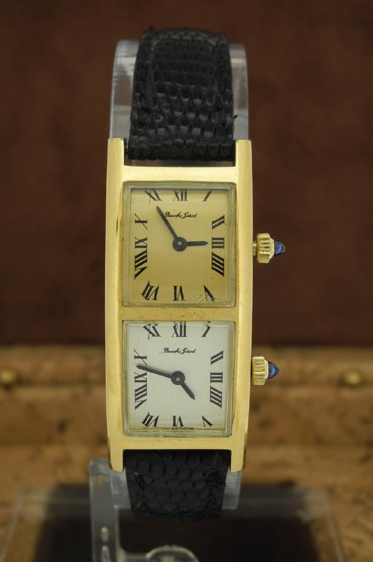 Bueche Girod Dual Time Watch In 18k Yellow Gold
