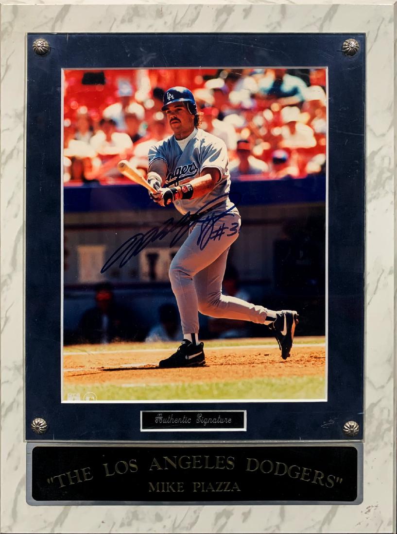 "dodgers" Mike Piazza Signed 8x10 Photo Hall Of Fame