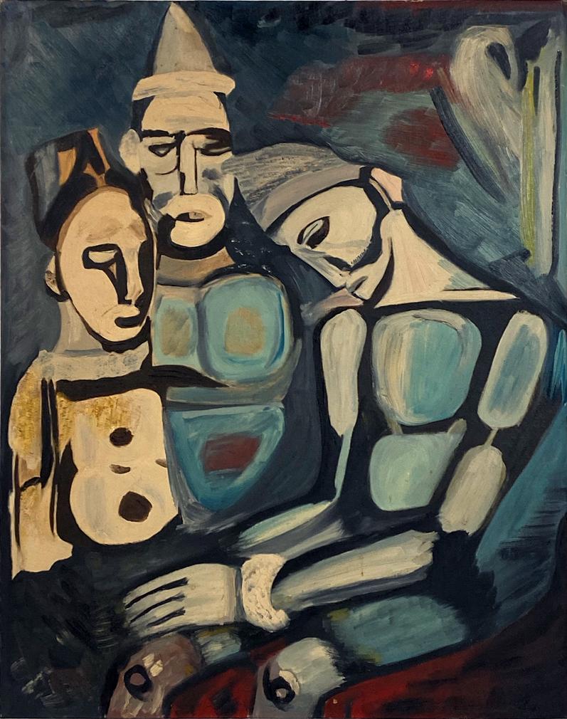 Georges Rouault (1871 1958) '3 Clowns' Oil On Canvas