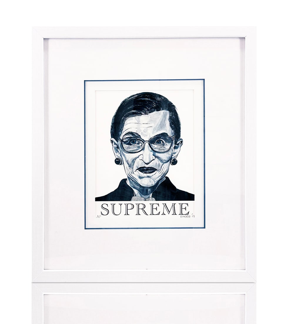 Robbie Conal 'rbg: Supreme' (2019) Framed Archival Pigment Print Auction