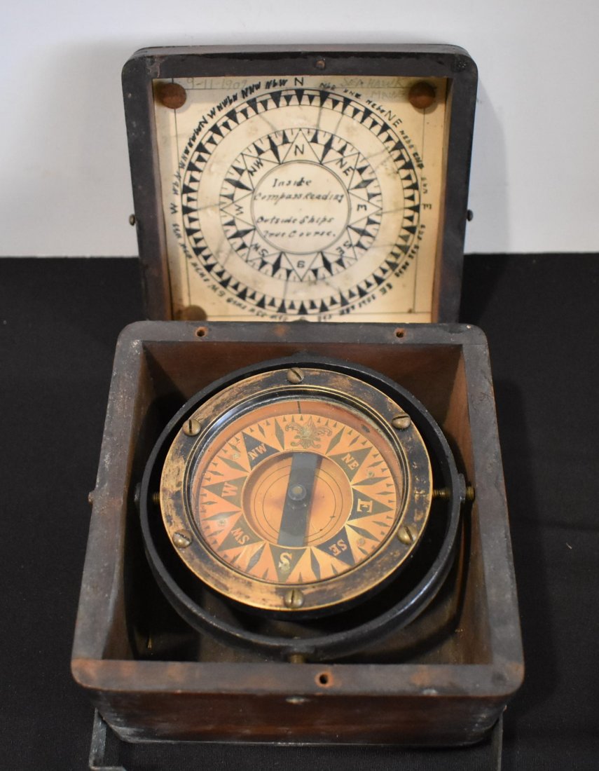 Vintage Ships Compass in Box - Jul 21, 2019 | Lionsmark Auction Company ...