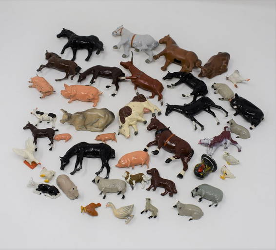 Group Of Vintage Metal Britains Farm Animals