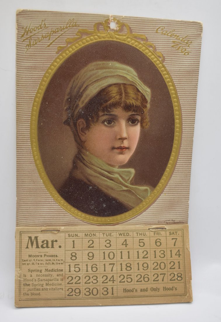For Auction: 1896 Hood's Sarsaparilla Advertising Calendar (#0031) on ...