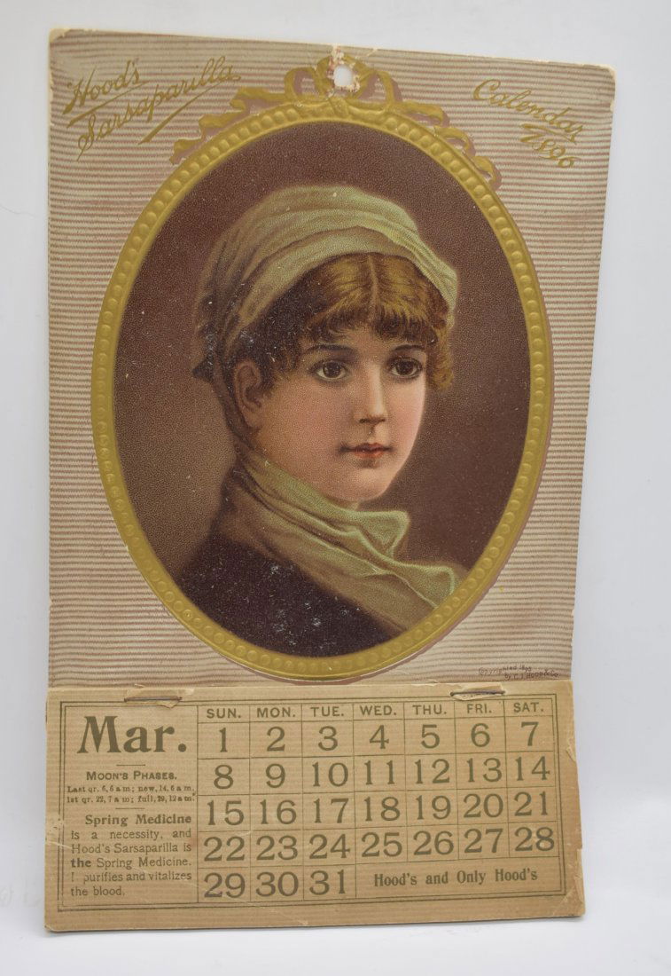 For Auction: 1896 Hood's Sarsaparilla Advertising Calendar (#0031) on ...