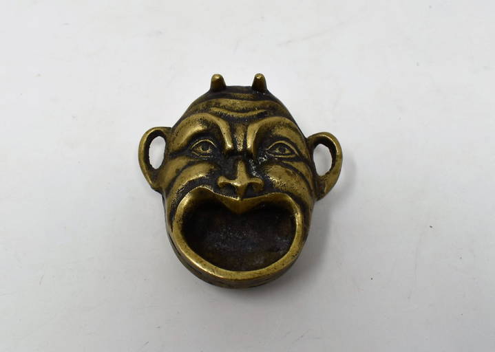 Antique Brass Devil Ashtray