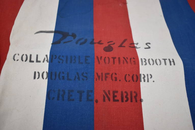 Vintage Douglas Collapsible Voting Booth 5 Cloth Panels