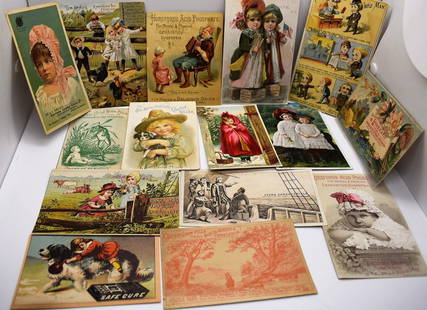 Group Of Antique Medical Pharmaceuticaltrade Cards Ads