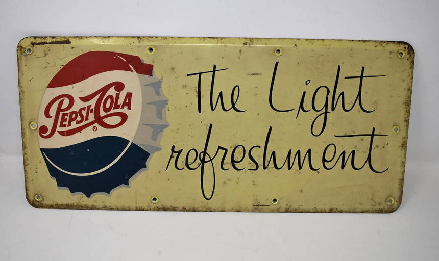 Vintage Pepsi "the Light Refreshment" Sign