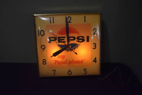 Vintage Pepsi Cola Clock By Telechron