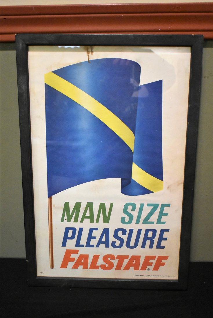 Vintage Falstaff Beer Poster "man Size Pleasure"