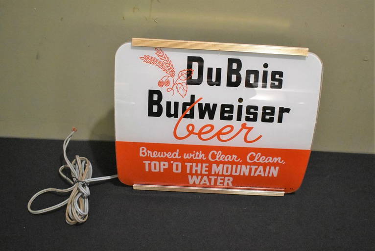 Rare Dubois Budweiser Beer Sign Light