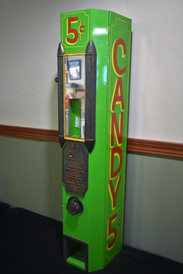 Vintage 5 Cent Candy Machine Coin Op