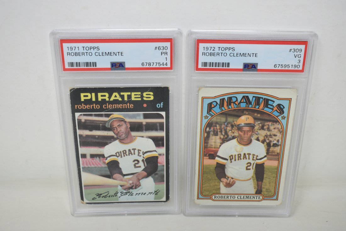 1971 & 1972 Topps Psa Graded Roberto Clemente Cards Auction