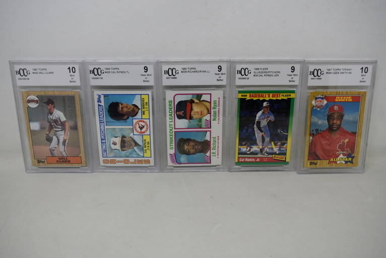 5 Assorted Mlb Cards Bccg Graded