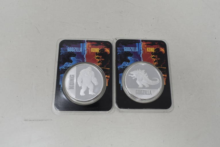 2 Godzilla Vs Kong 1oz .999 Silver Rounds