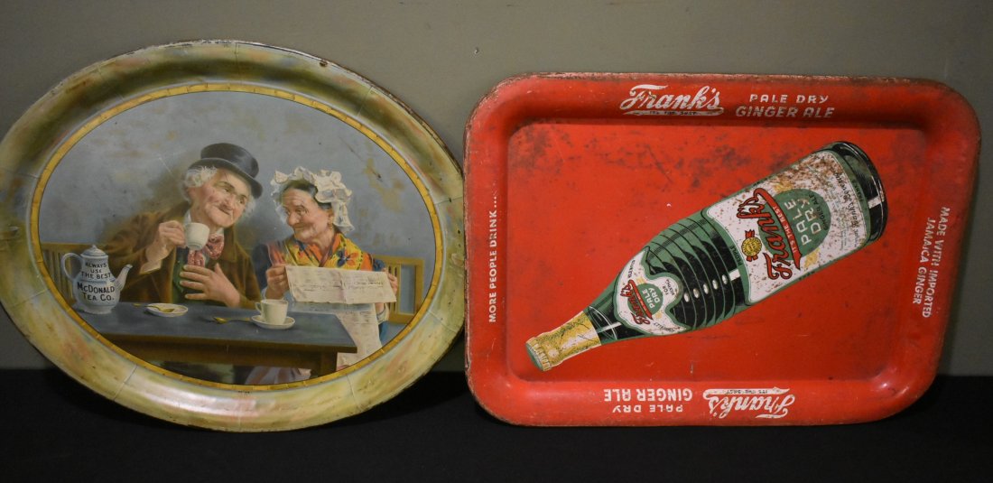 Pair Of Vintage Beverage Advertising Trays Auction