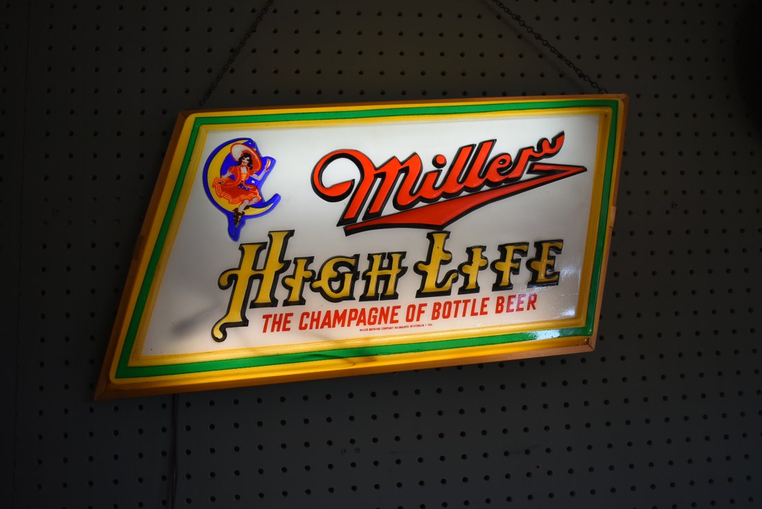 Rare Vintage Miller High Life Beer Light Sign Auction