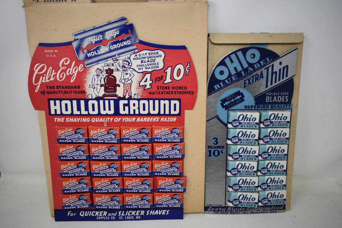 2 Vintage Razor Blade Counter Displays In Original Boxes Auction
