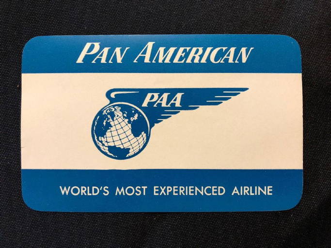 Pan American Paa 1950's Sticker / Decal / Luggage Label