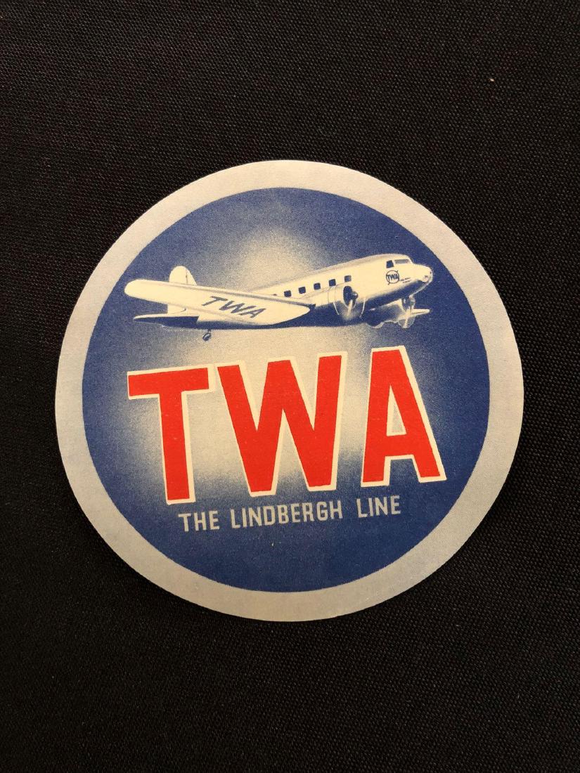 TWA Luggage Label / Decal "The Lindbergh Line"