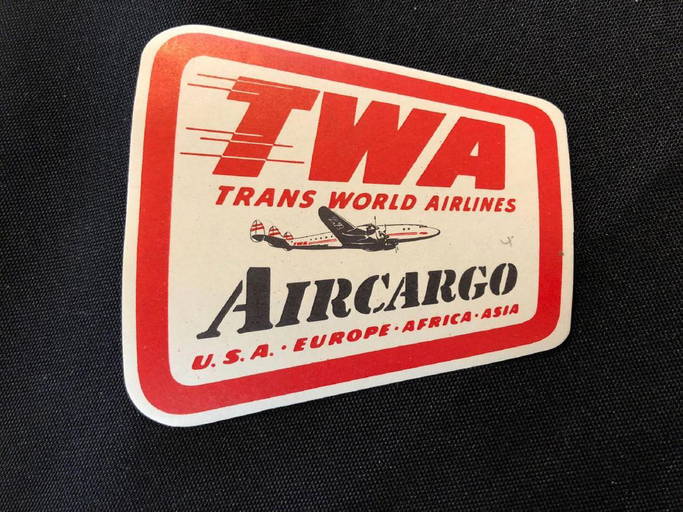 Twa Trans World Airlines Aircargo Sticker / Decal / Lug