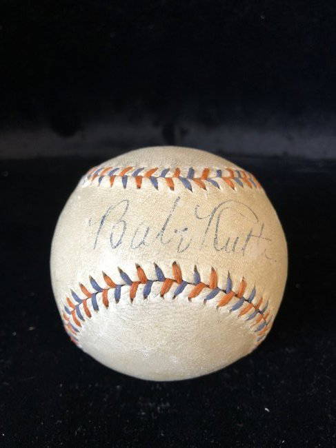 Babe Ruth Autographed Ball - Jsa Loa - Bold Sig! Auction
