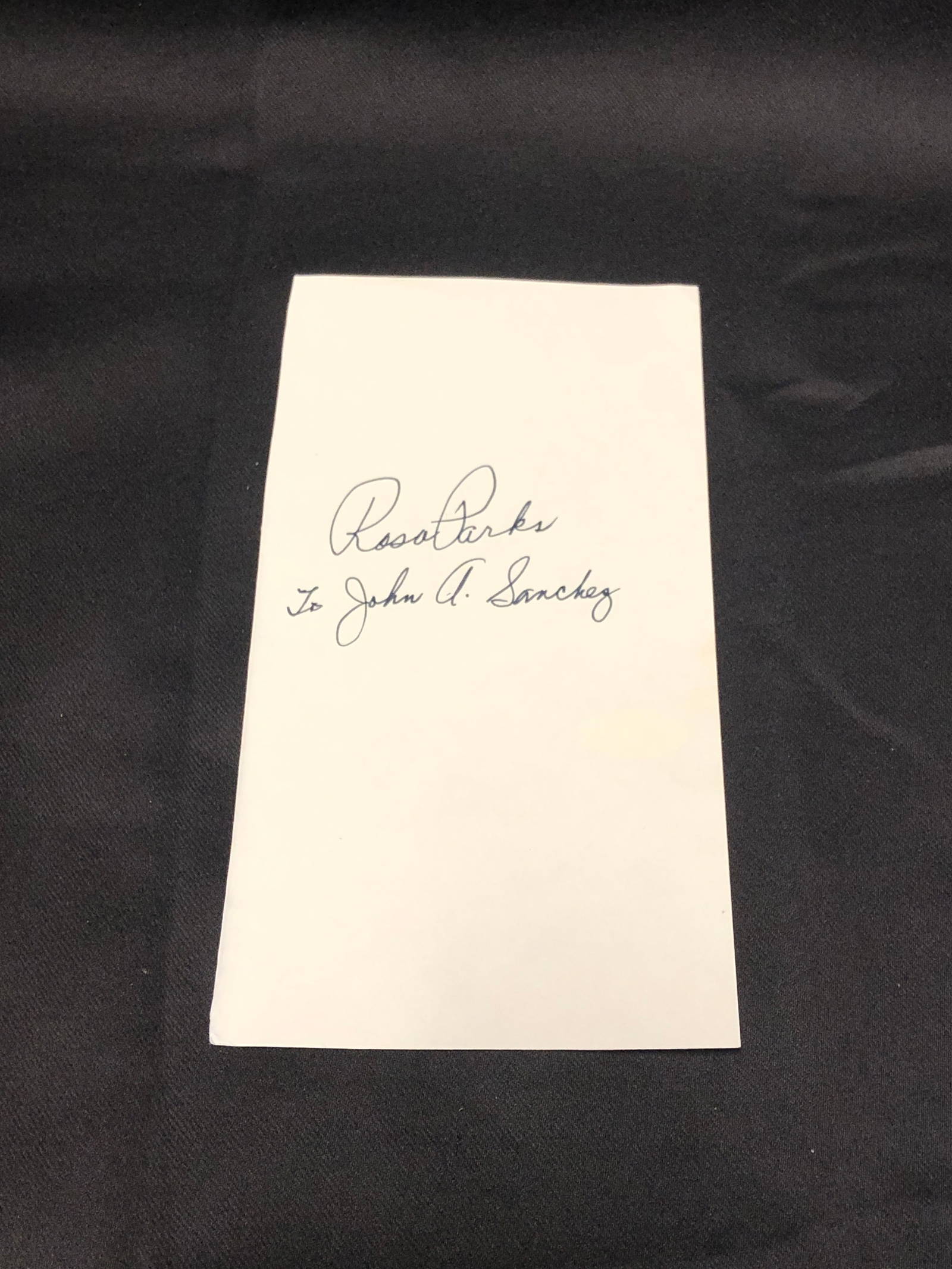 Rosa Parks Autographed Paper With Inscription Auction