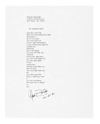 Ms. Poem By Charles Bukowski 1991